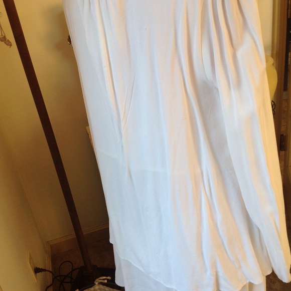 Free People | Tops | Layered Long Top Or Dress In Eggshell White | Poshmark